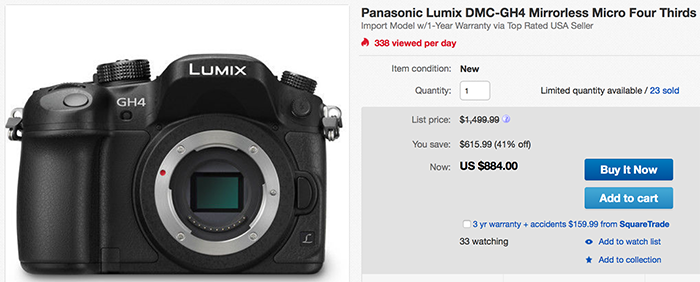 Lowest price ever on the GH4 ($884) – 43 Rumors