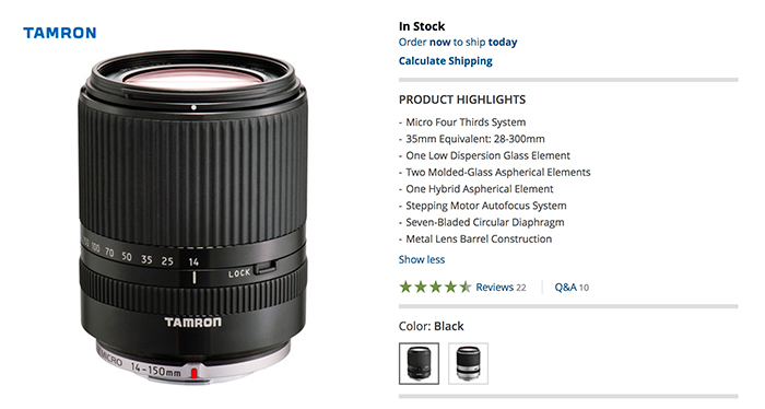 Firmware update for the Tamron 14-150mm MFT lens – 43 Rumors