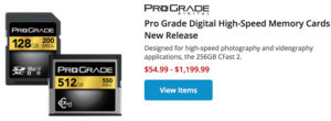 New ProGrade SD cards released – 43 Rumors