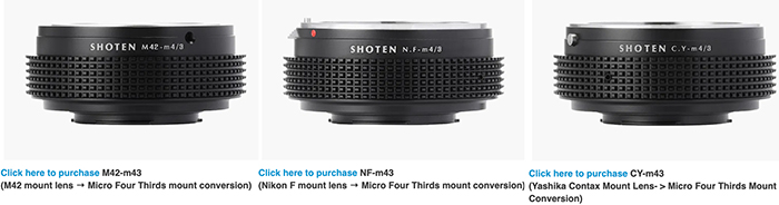 New Shoten MFT adapters released – 43 Rumors
