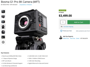 Finally in Stock: New Bosma G1 Pro 8K Micro Four Thirds Camera – 43 Rumors